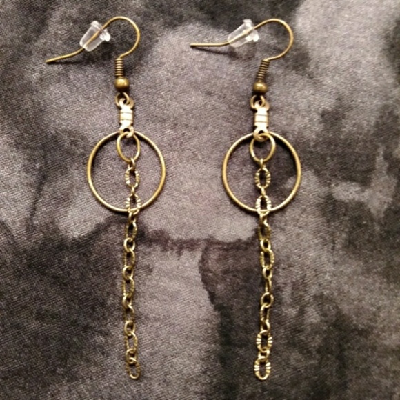 Jewelry | Bronze Boho Hoop Chain Earrings | Poshmark